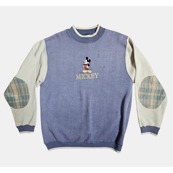 Shirts | Genus Mens Mickey Mouse Fleece Sweatshirt Xl Plaid Elbow Patch ...